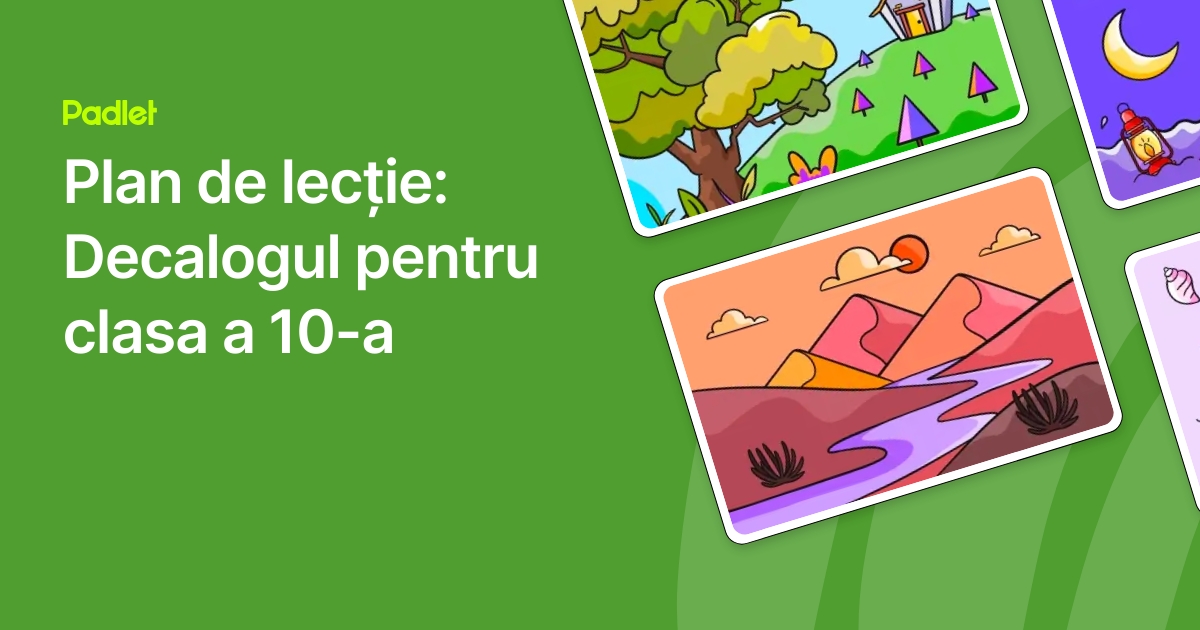 Plan de lecție: Decalogul pentru clasa a 10-a