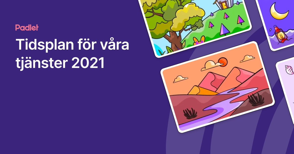 Tidsplan för våra tjänster 2021