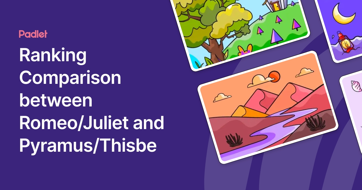 Ranking Comparison between Romeo/Juliet and Pyramus/Thisbe