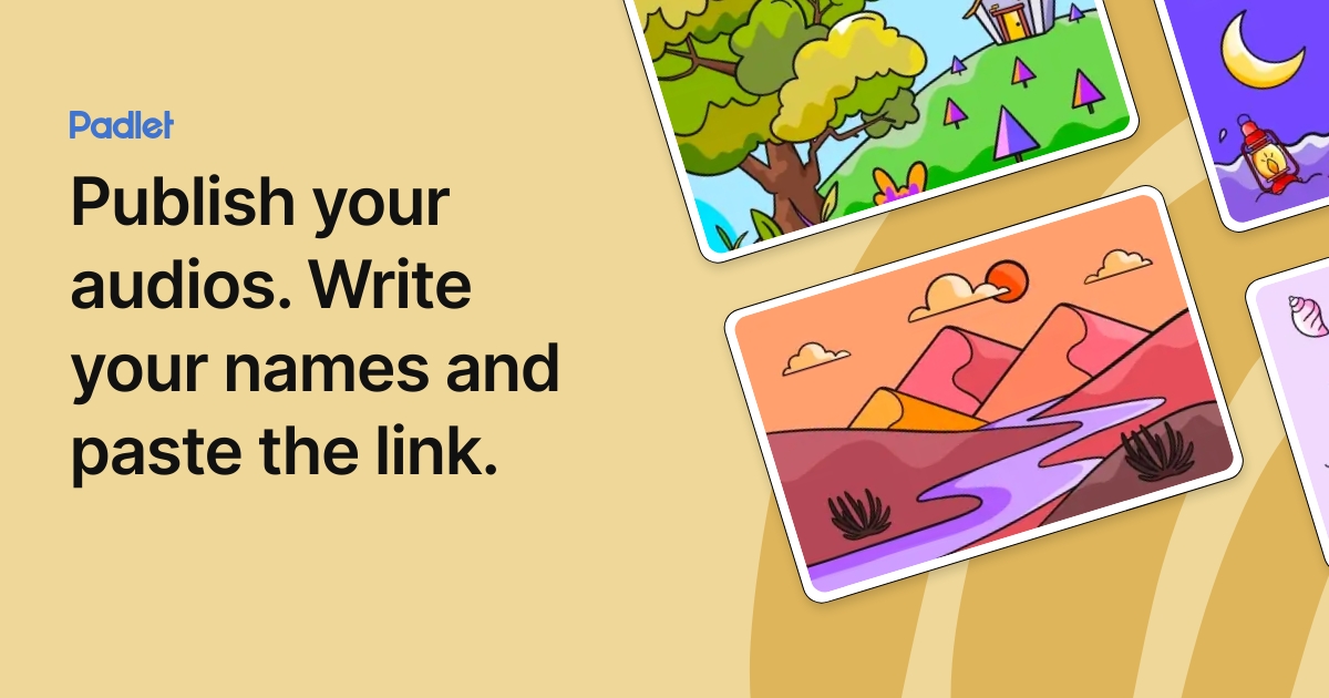 Publish your audios. Write your names and paste the link.