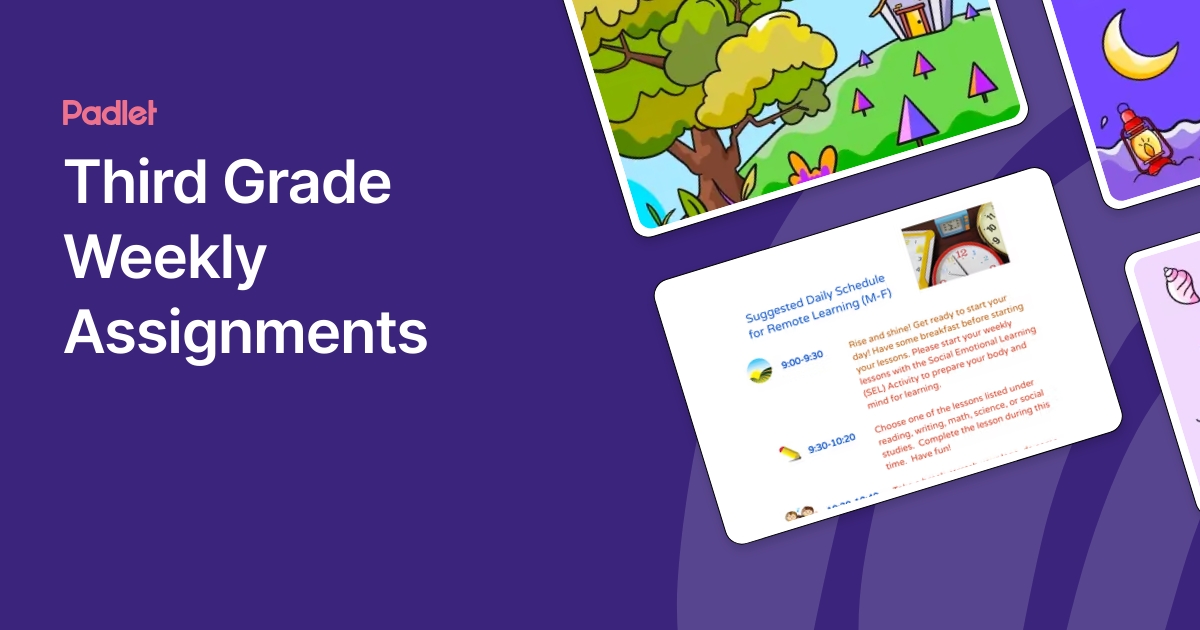 Third Grade Weekly Assignments