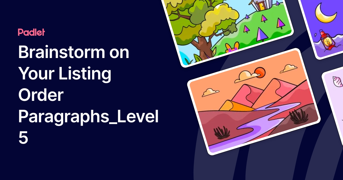 Brainstorm on Your Listing Order Paragraphs_Level 5
