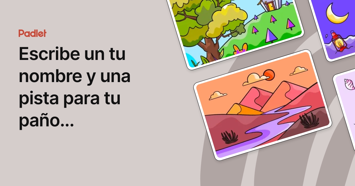 Escribe un tu nombre y una pista para tu paño...