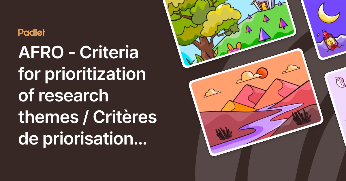 AFRO - Criteria for prioritization of research themes / Critères de ...