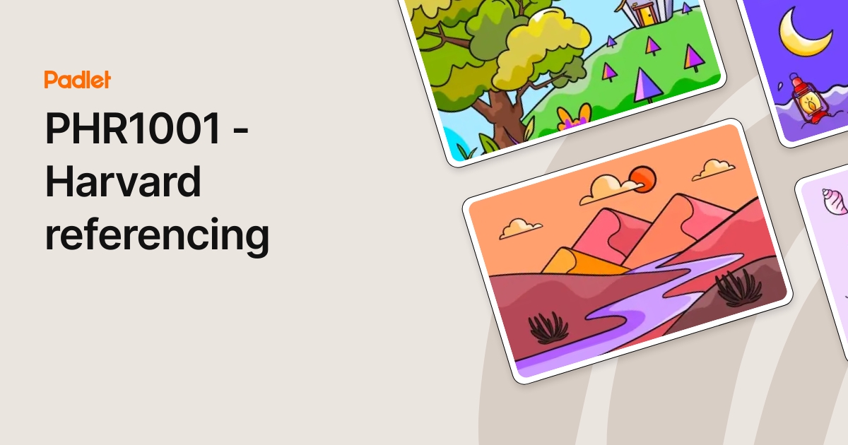 PHR1001 - Harvard referencing