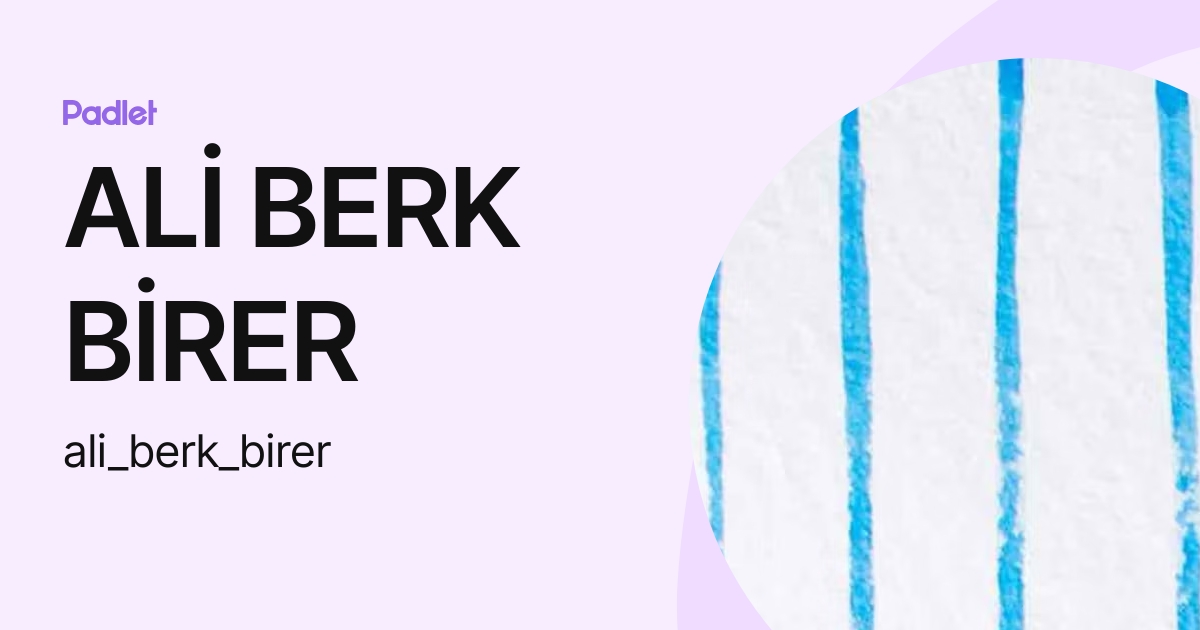 ALİ BERK BİRER (ali_berk_birer) profile | Padlet