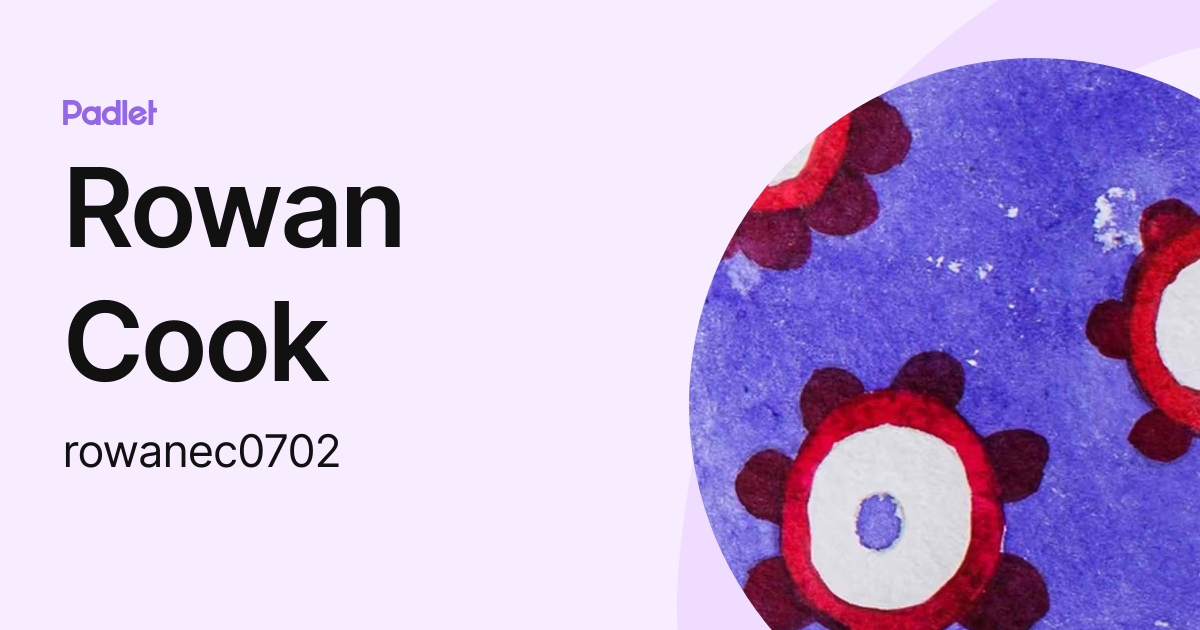 Rowan Cook (rowanec0702) profile | Padlet