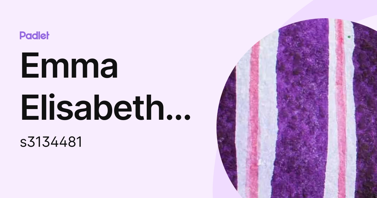 Emma Elisabeth Loen Ingulstad (s3134481) profile | Padlet