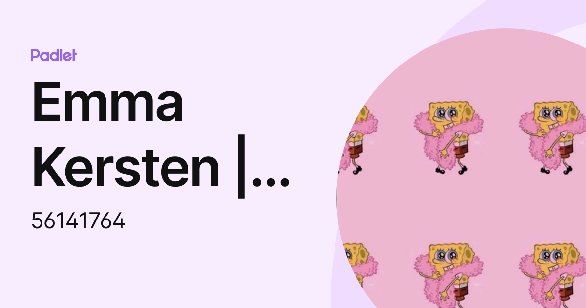 Emma Kersten | Leerling Dendron College (56141764) profile | Padlet