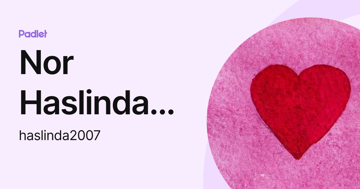 Nor Haslinda Ismail (haslinda2007) profile | Padlet