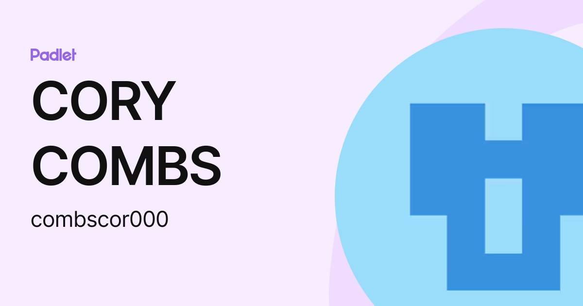 CORY COMBS (combscor000) profile | Padlet