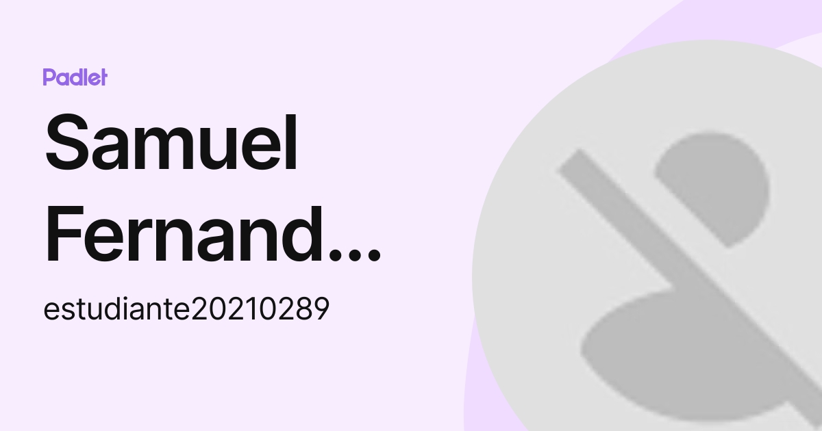Samuel Fernando Mendoza Mejía (estudiante20210289) profile | Padlet