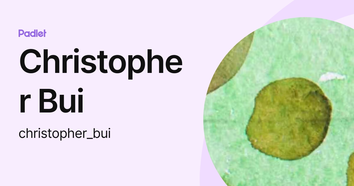 Christopher Bui (christopher_bui) profile | Padlet