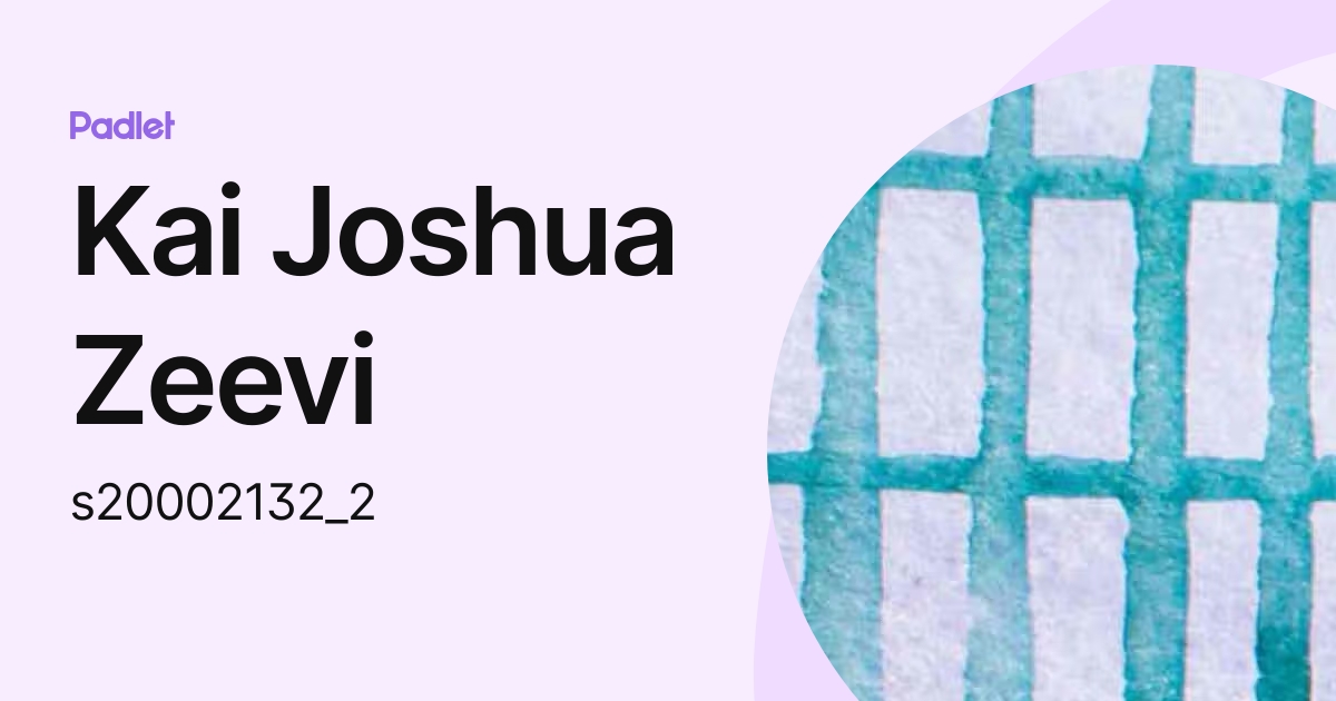 Kai Joshua Zeevi (s20002132_2) profile | Padlet