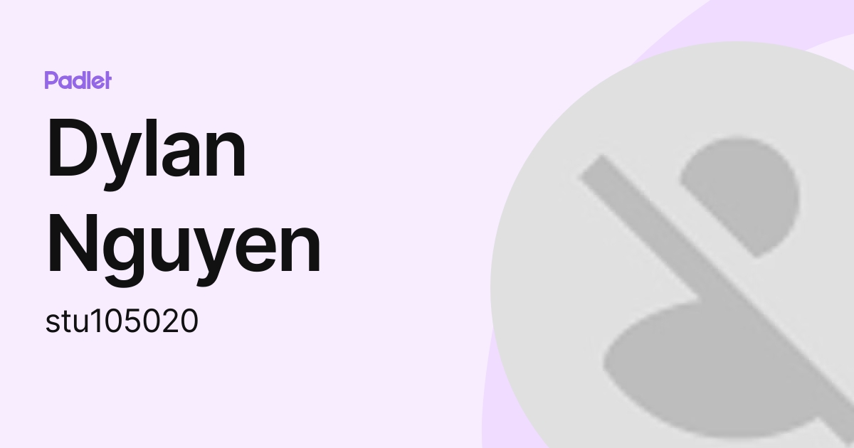 Dylan Nguyen (stu105020) profile | Padlet