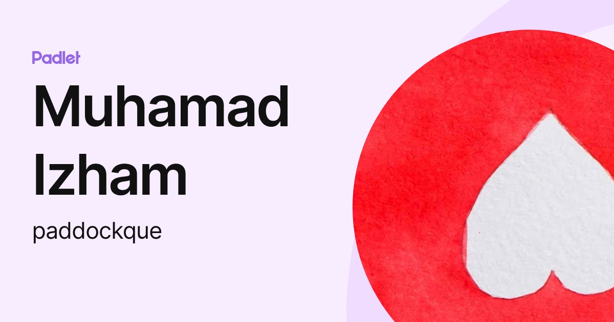Muhamad Izham (paddockque) profile | Padlet