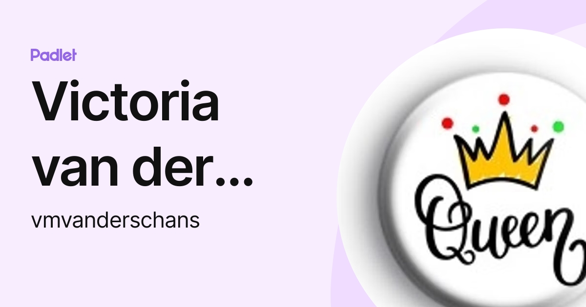Victoria van der Schans (vmvanderschans) profile | Padlet