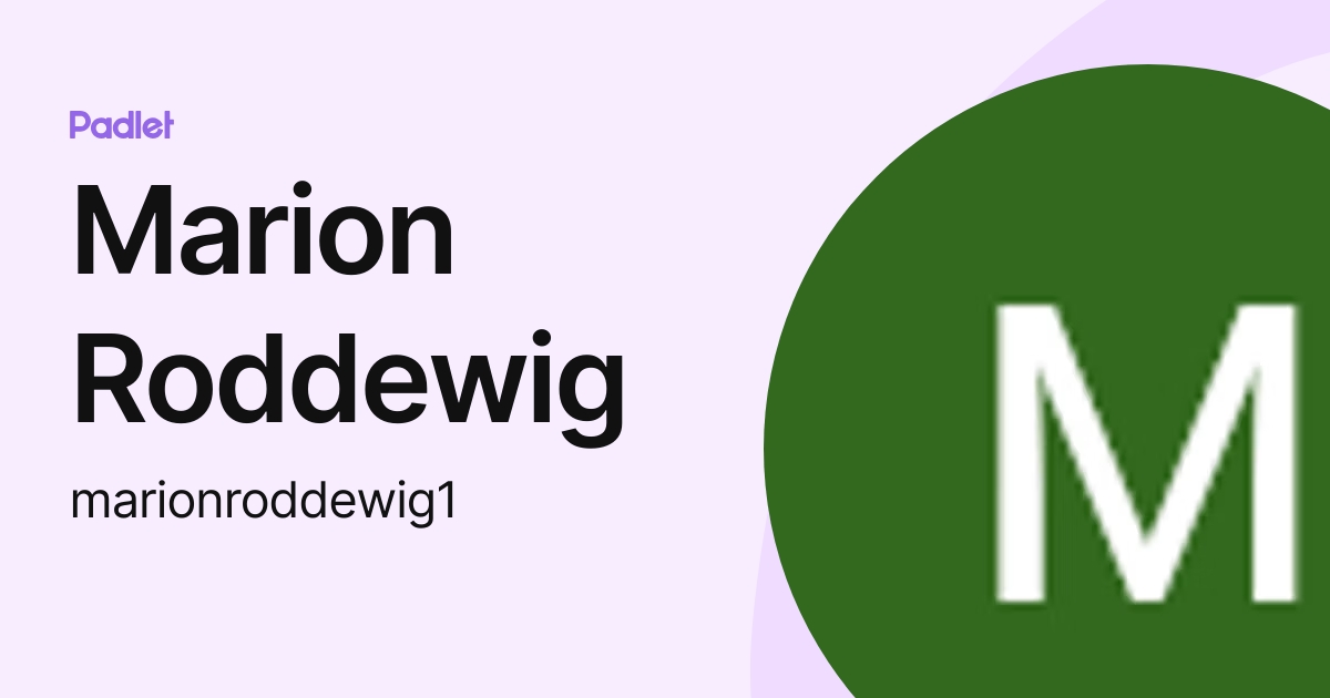 Marion Roddewig (marionroddewig1) profile | Padlet
