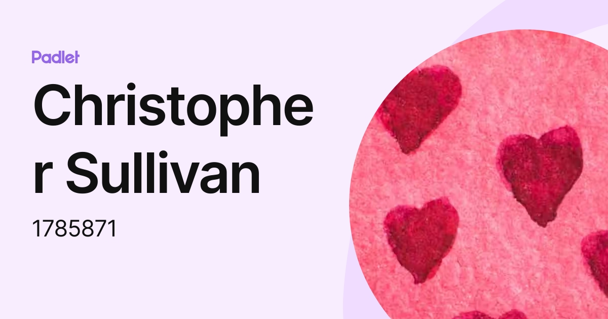 Christopher Sullivan (1785871) profile | Padlet