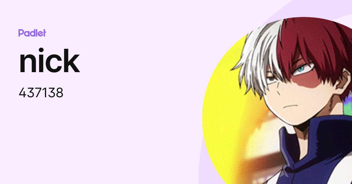 nick (437138) profile | Padlet