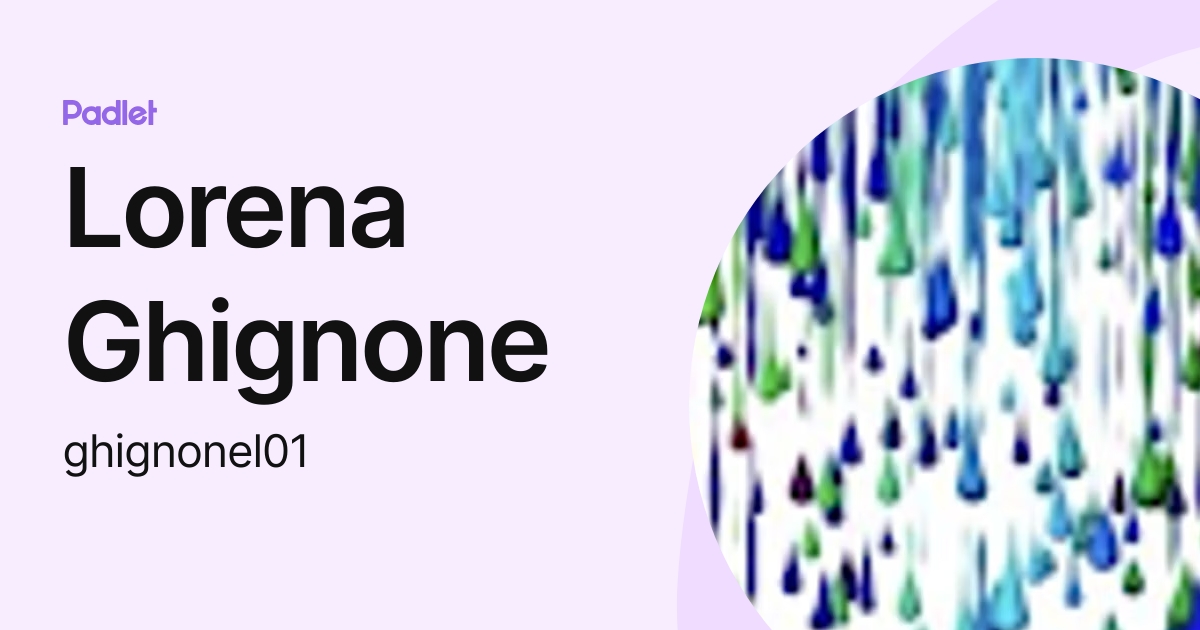 Lorena Ghignone (ghignonel01) profile | Padlet