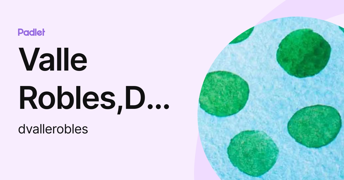 Valle Robles,Daniel T.D. (dvallerobles) profile | Padlet