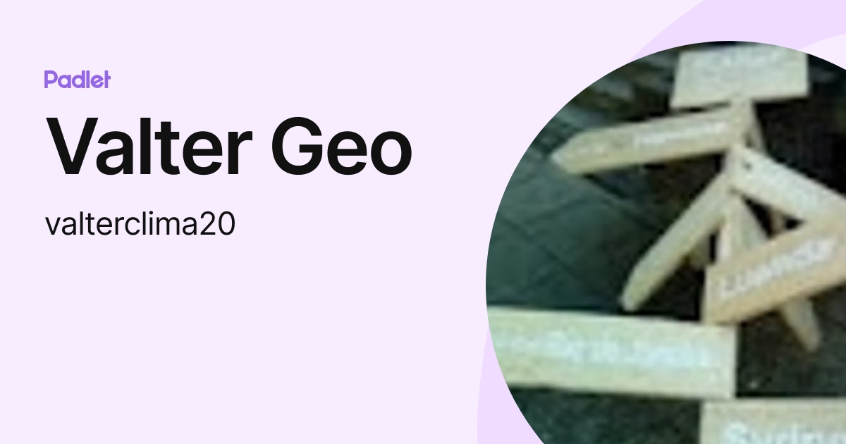 Valter Geo (valterclima20) profile | Padlet