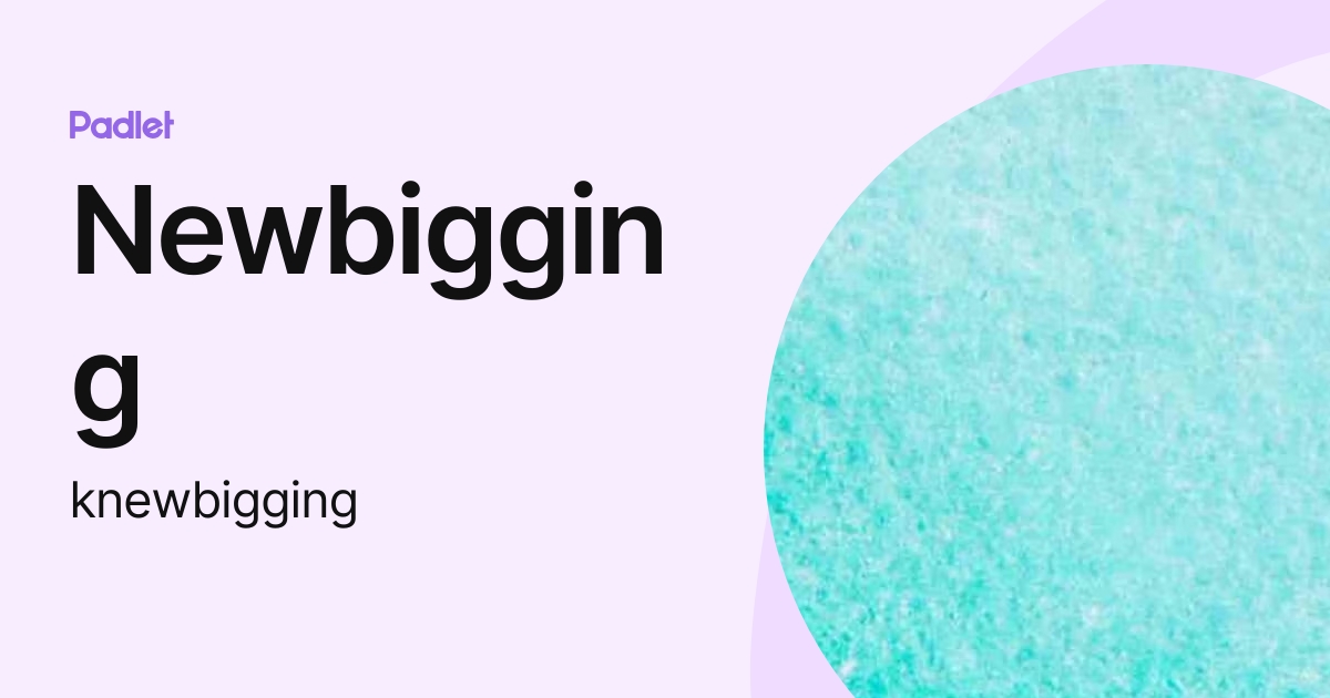 Newbigging (knewbigging) profile | Padlet