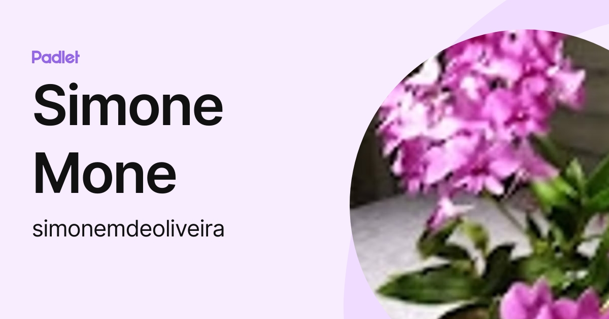 Simone Mone (simonemdeoliveira) profile | Padlet