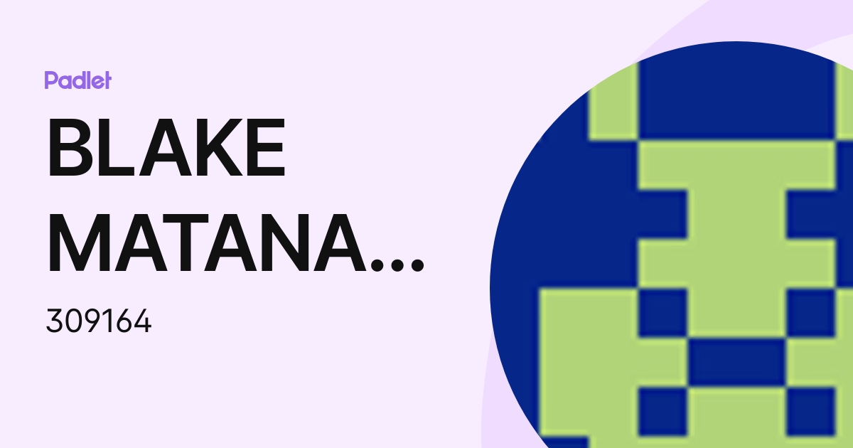 BLAKE MATANANE (309164) profile | Padlet