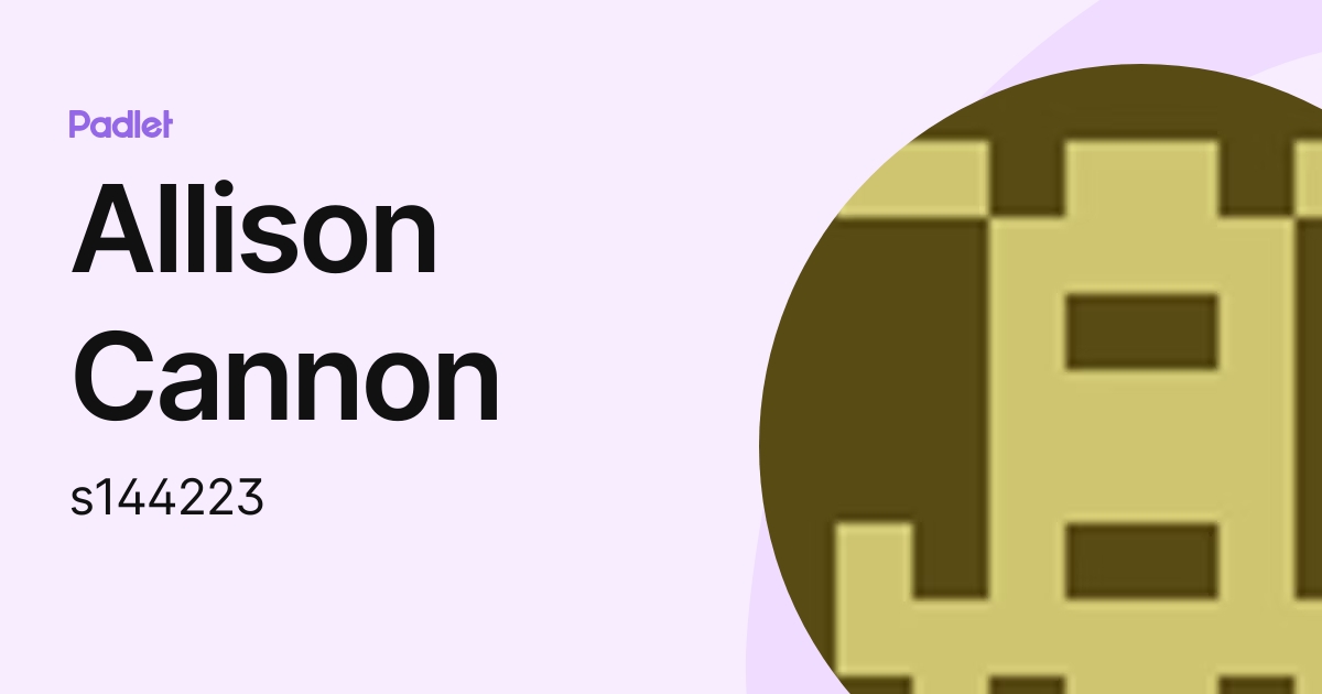 Allison Cannon (s144223) profile | Padlet