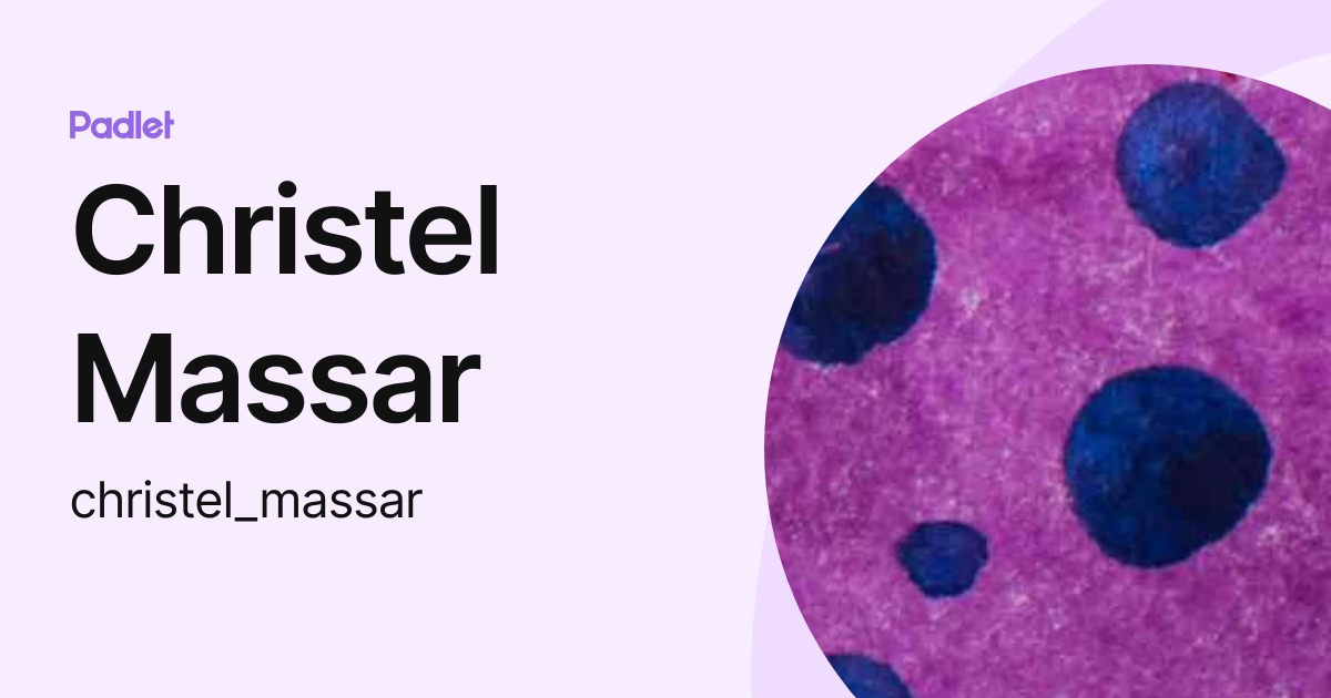 Christel Massar (christel_massar) profile | Padlet