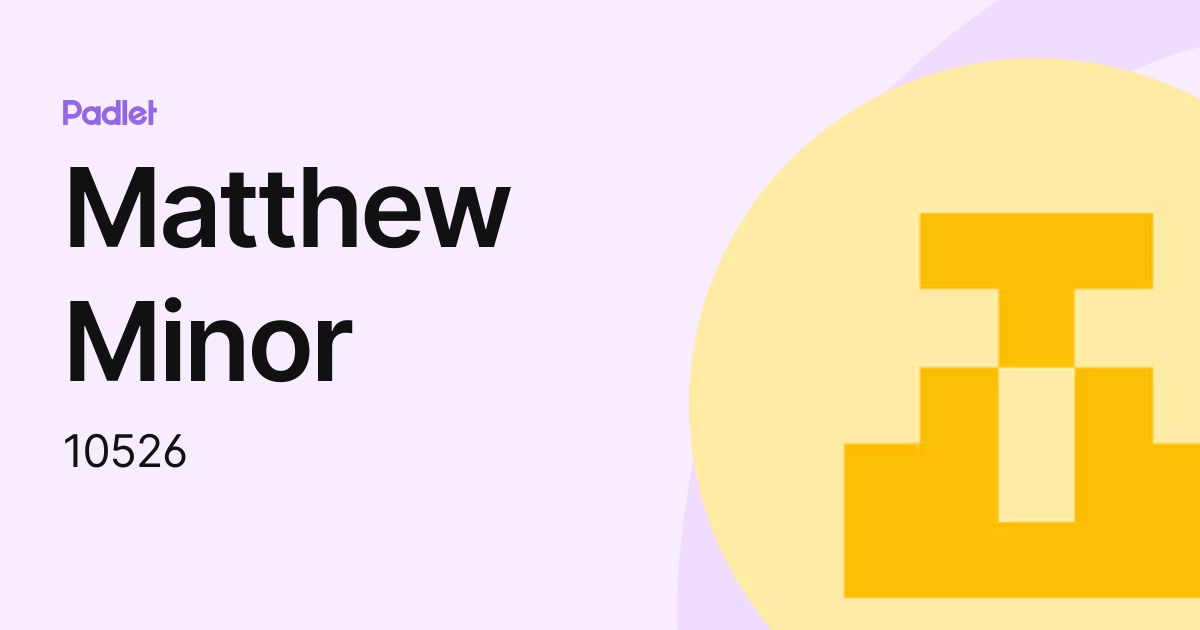Matthew Minor (10526) profile | Padlet
