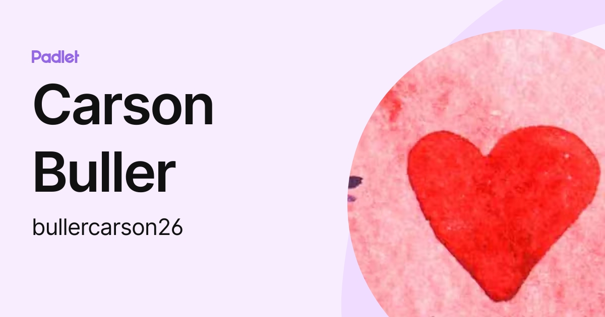 Carson Buller (bullercarson26) profile | Padlet
