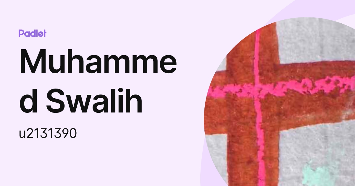 Muhammed Swalih (u2131390) profile | Padlet