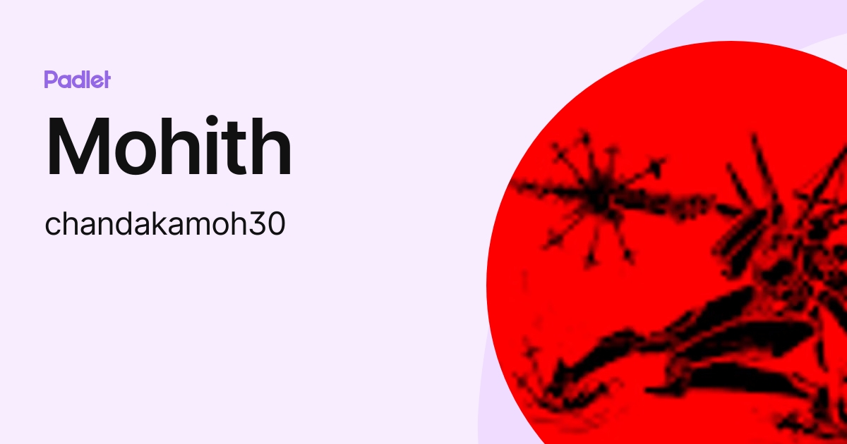 Mohith Chandakamoh30 Profile Padlet