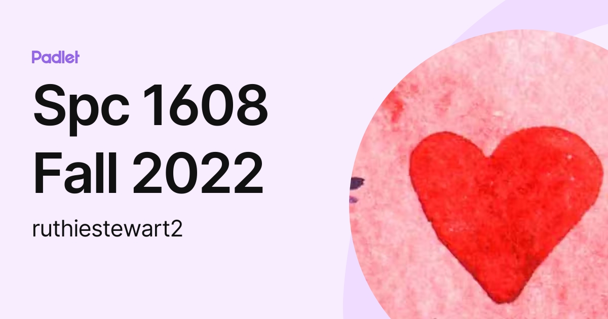 Spc 1608 Fall 2022 (ProfStewart) profile | Padlet