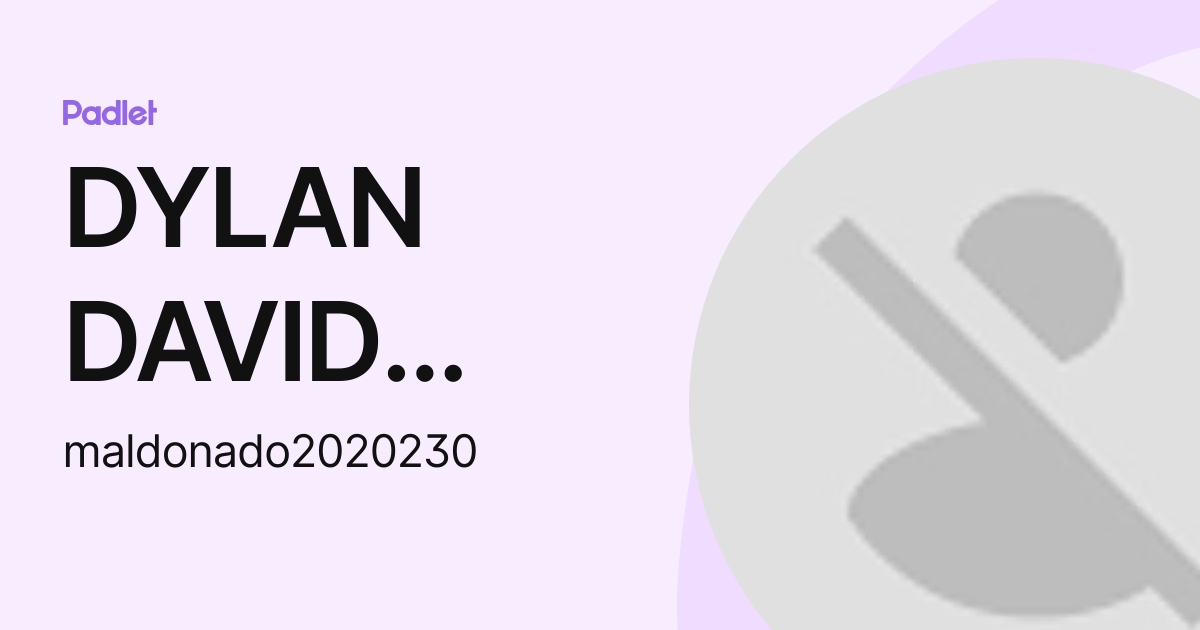 DYLAN DAVID MALDONADO BARRIOS (maldonado2020230) profile | Padlet
