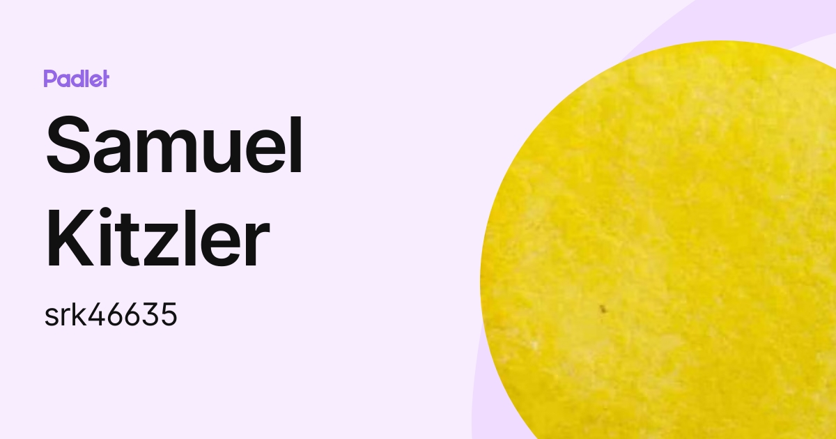 Samuel Kitzler (srk46635) profile | Padlet