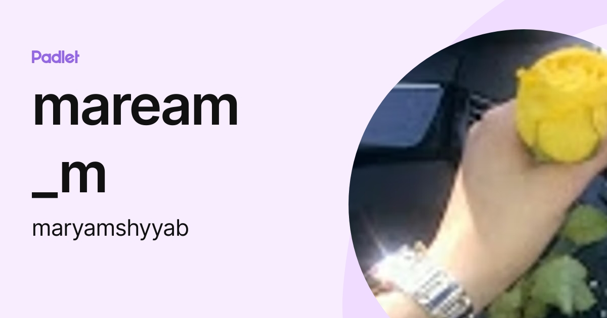 maream _m (maryamshyyab) profile | Padlet