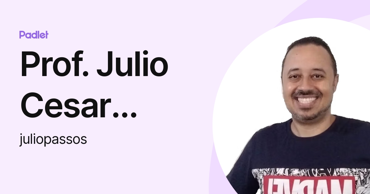 Prof. Julio Cesar Passos (juliopassos) profile | Padlet
