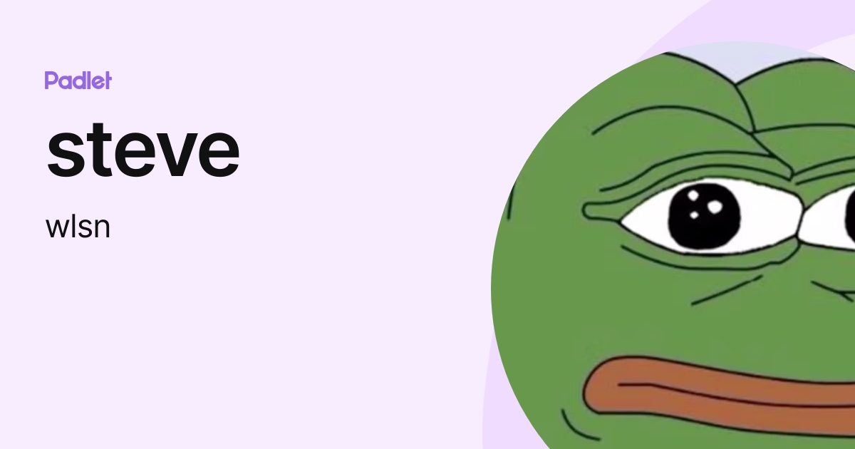 steve (wlsn) profile | Padlet