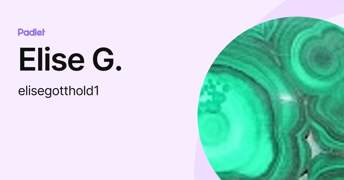 Elise G. (elisegotthold1) profile | Padlet