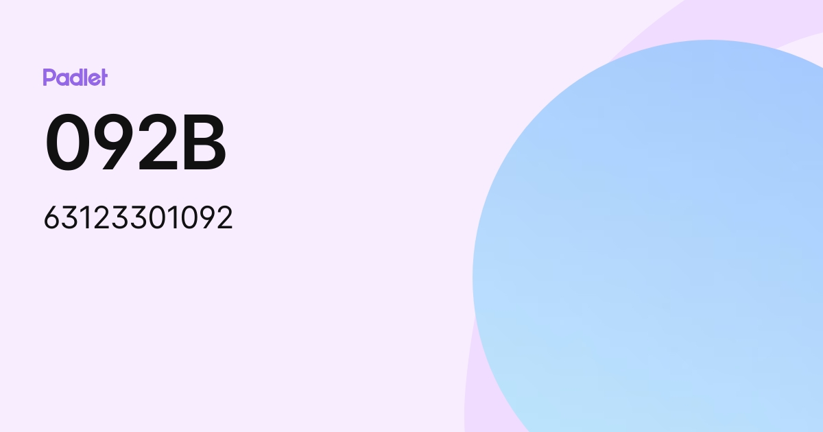 092b 63123301092 Profile Padlet