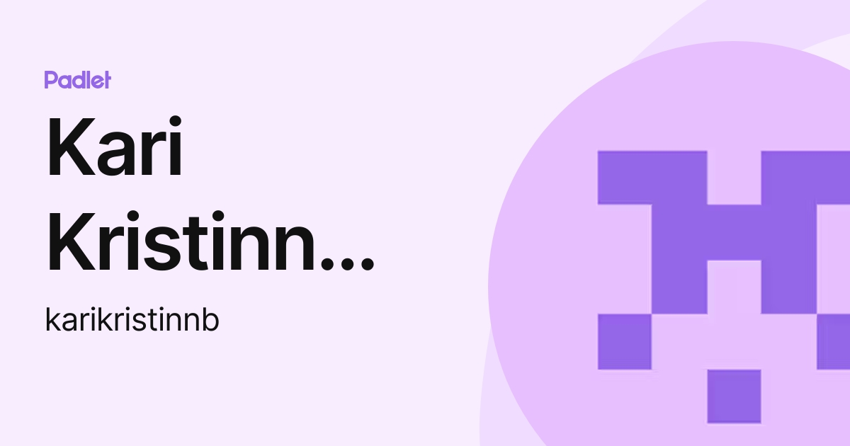 Kari Kristinn Bjarnason (karikristinnb) profile | Padlet