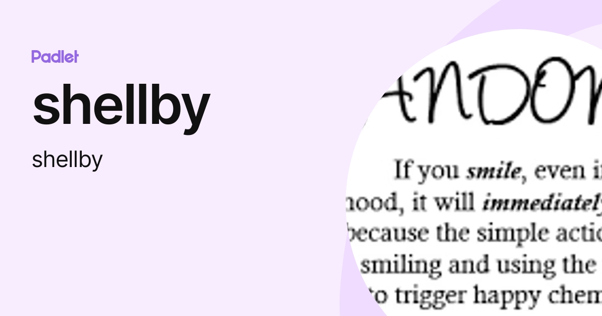 shellby (shellby) profile | Padlet