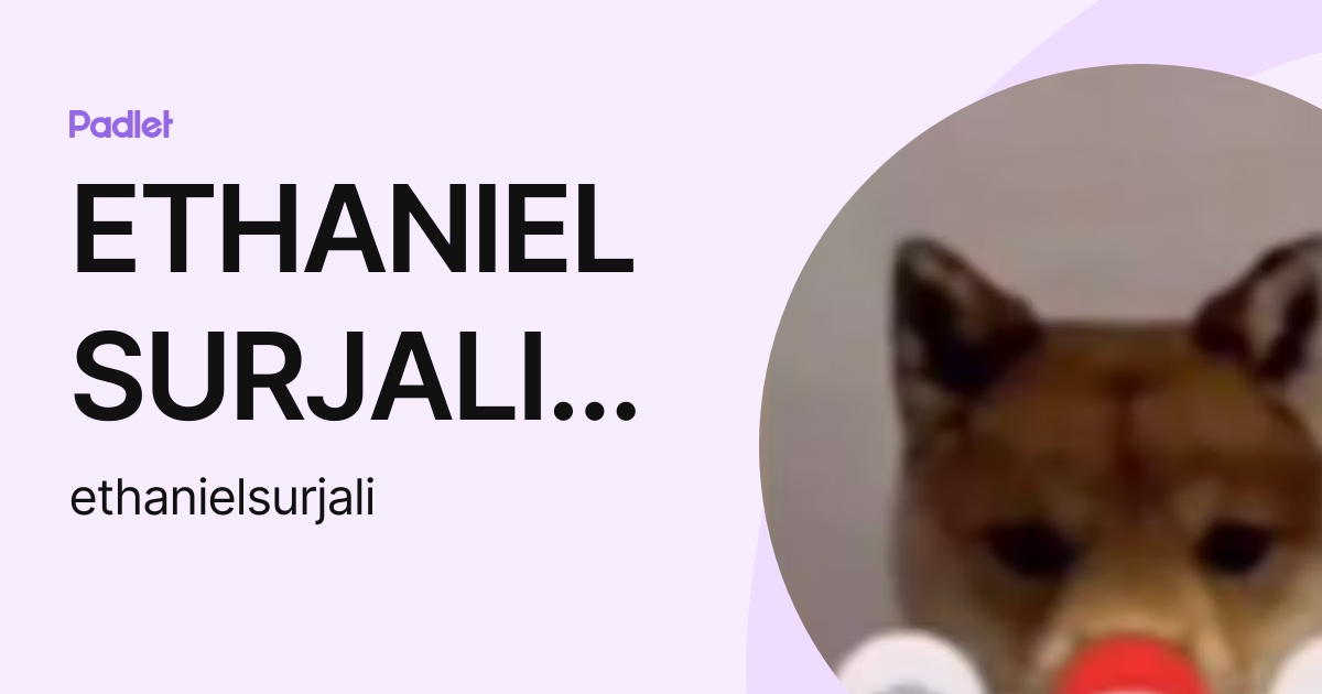 ETHANIEL SURJALI PYP STUDENT (ethanielsurjali) profile | Padlet