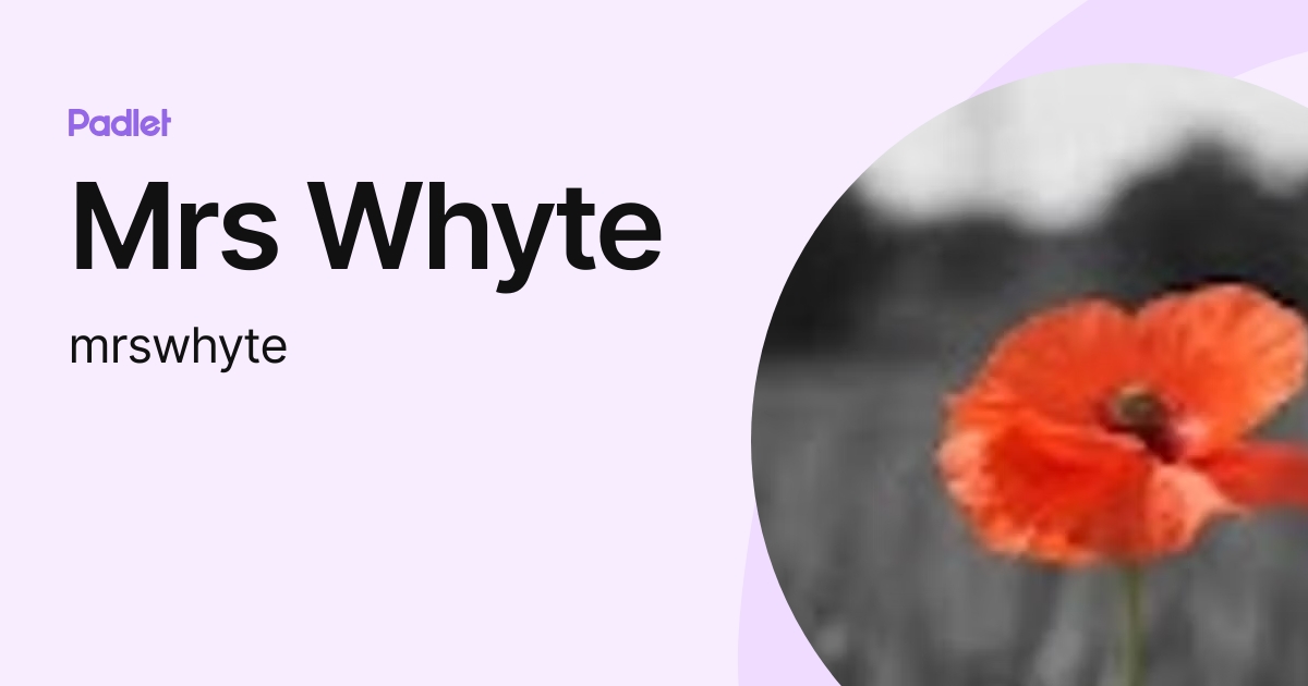 Mrs Whyte (mrswhyte) profile | Padlet
