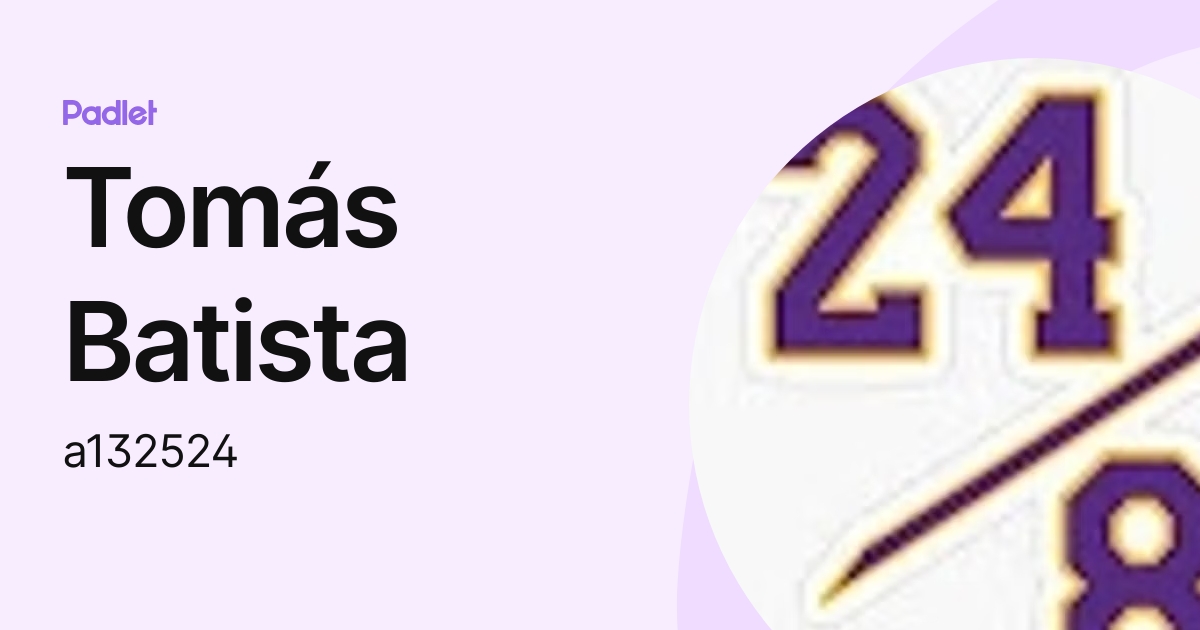 Tomás Batista (a132524) profile | Padlet