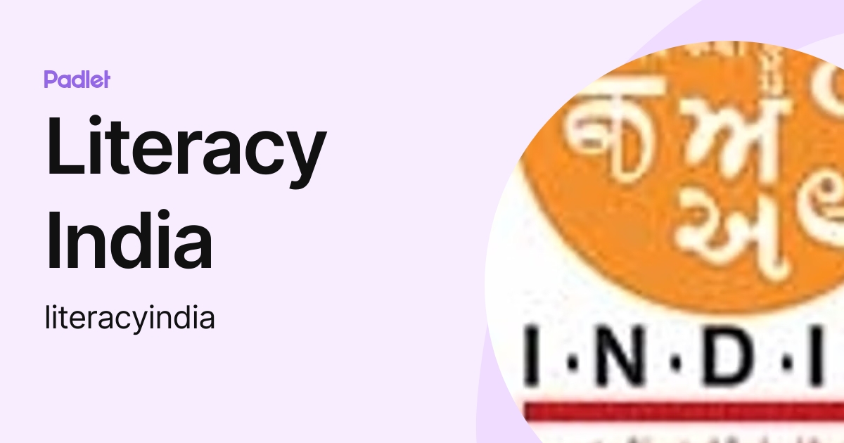 Literacy India (literacyindia) profile | Padlet